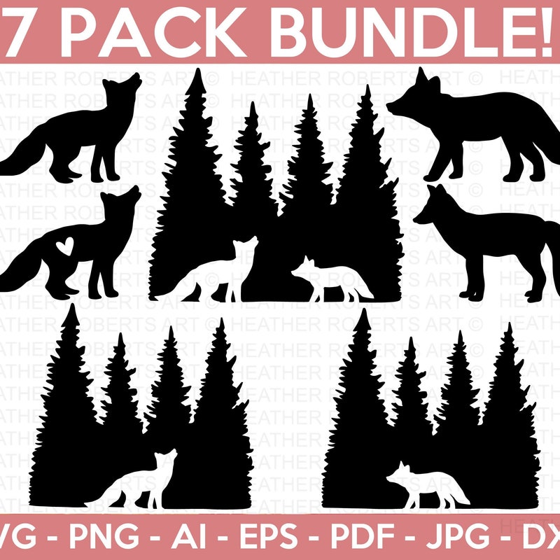 Fox Stencil Svg - Etsy