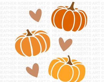 Pumpkin SVG, Heart SVG, Pumpkin Clipart, Autumn Svg, Fall SVG, Cozy Svg ...
