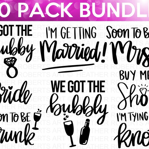 Bachelorette Party SVG Bundle Bridal Shower SVG Bridal - Etsy