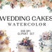 Watercolor Wedding Cakes Clipart, Cake Clip Art, Wedding Cake PNG ...
