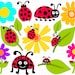 Ladybug Clipart Set: Red Ladybugs & Flowers (PNG, Digital Download) - Etsy