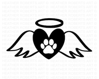 Dog Angel Wings SVG, in Loving Memory Svg, Dog Svg, Paw Svg, Dog Lover ...