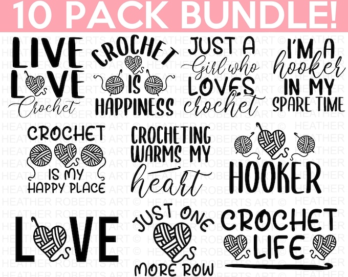 Crochet Svg Bundle Cricut Cut Files Free Commercial Use Crochet Png ...