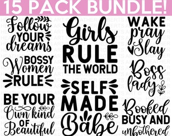 Women Empowerment Bundle SVG, Motivational Svg, Positive Quotes Svg ...