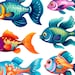 Colorful Fish Clipart Set: Sea Animals PNG (digital Download) - Etsy