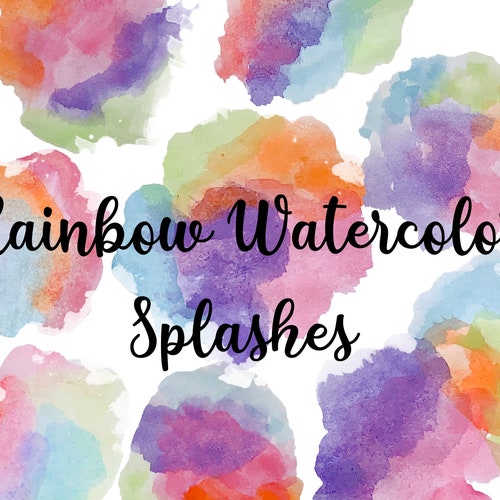 Rainbow Watercolor Splash Clip Art Watercolor Blobs - Etsy