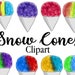 Snow Cones Clipart: Summer Treats Digital Graphics (instant Download ...