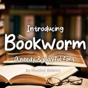 Bookworm Font, Cute Font, Handwritten Font, Cricut Font, Instant ...