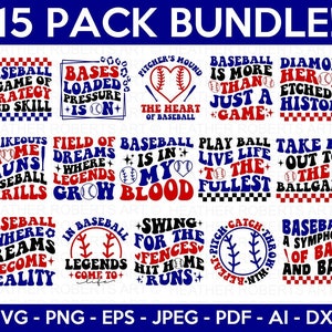 Retro Baseball SVG Bundle, Baseball SVG, Baseball Shirt SVG, Baseball ...