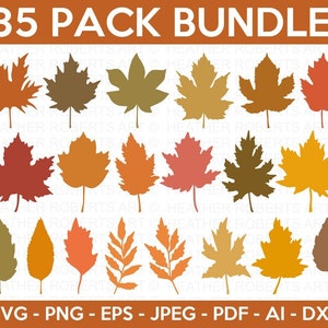 Fall Leaves SVG Bundle, Fall Cliparts SVG Bundle, Maple Leaf Svg ...