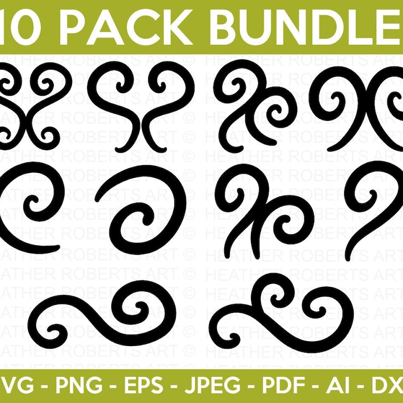 Swirl Stencil Svg - Etsy