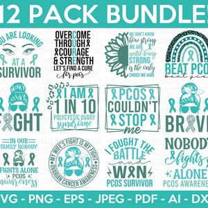 Pcos Awareness SVG Bundle, Pcos SVG, Pcos Survivor SVG, Awareness ...
