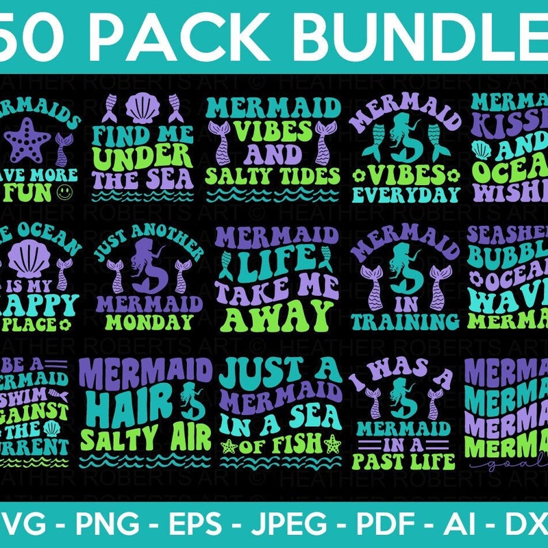 Mermaid Svg - Etsy