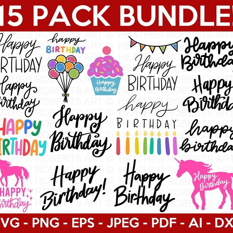 Happy Birthday Svg - Etsy