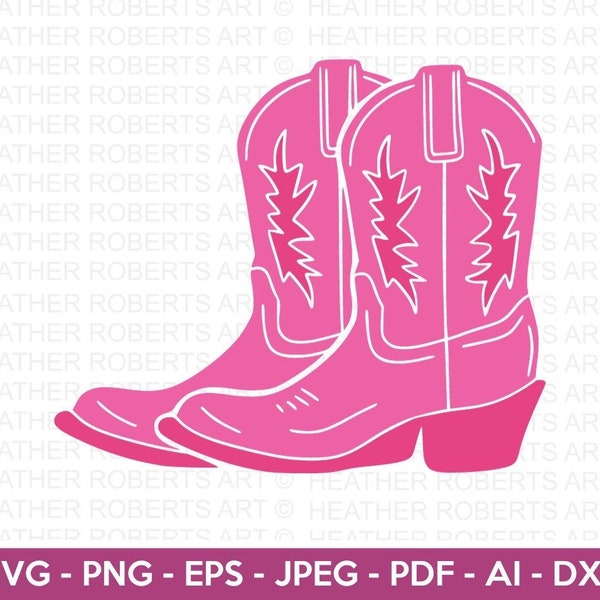 Cowgirl Boots Svg - Etsy