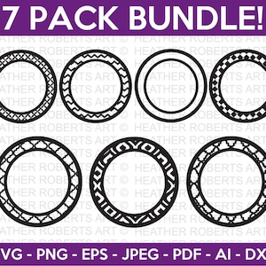 Circular Frame Svg Bundle, Circular Frames, Round Frames, Circle Svg ...