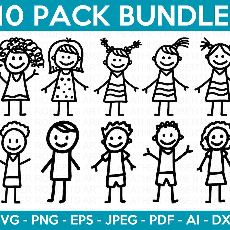 Stick Girl Svg - Etsy