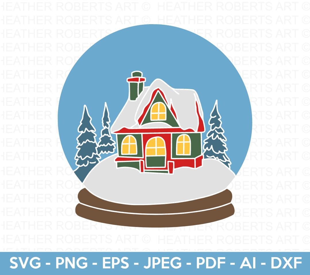 Snow Globe House SVG: Christmas Winter Design (digital Files) - Etsy