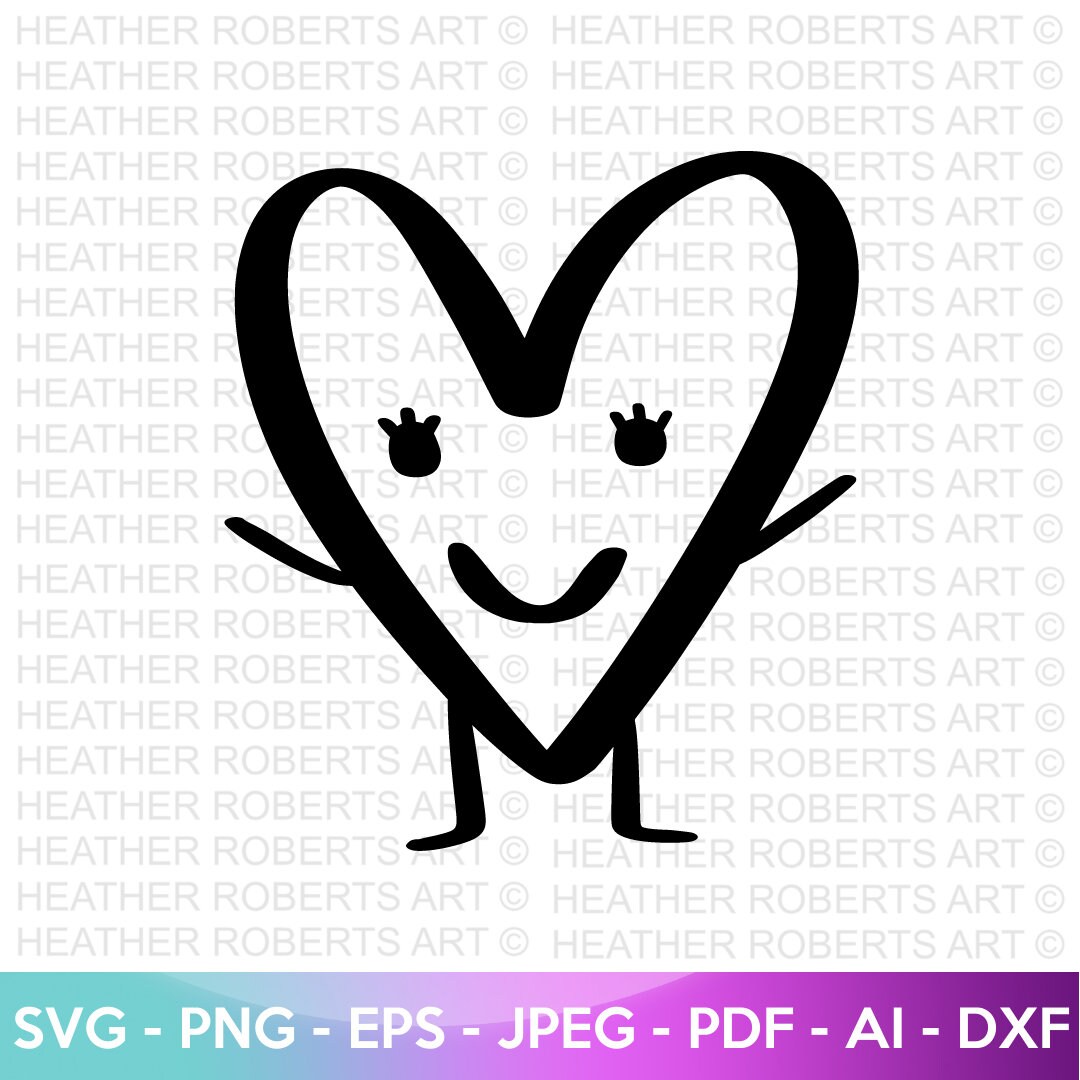 Happy Heart Doodle SVG: Hand Drawn Clipart (digital Download) - Etsy UK