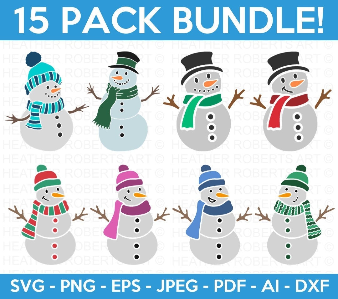 Snowman SVG Bundle, Snowman Svg, Snow Svg, Winter Svg, Blizzard Svg ...