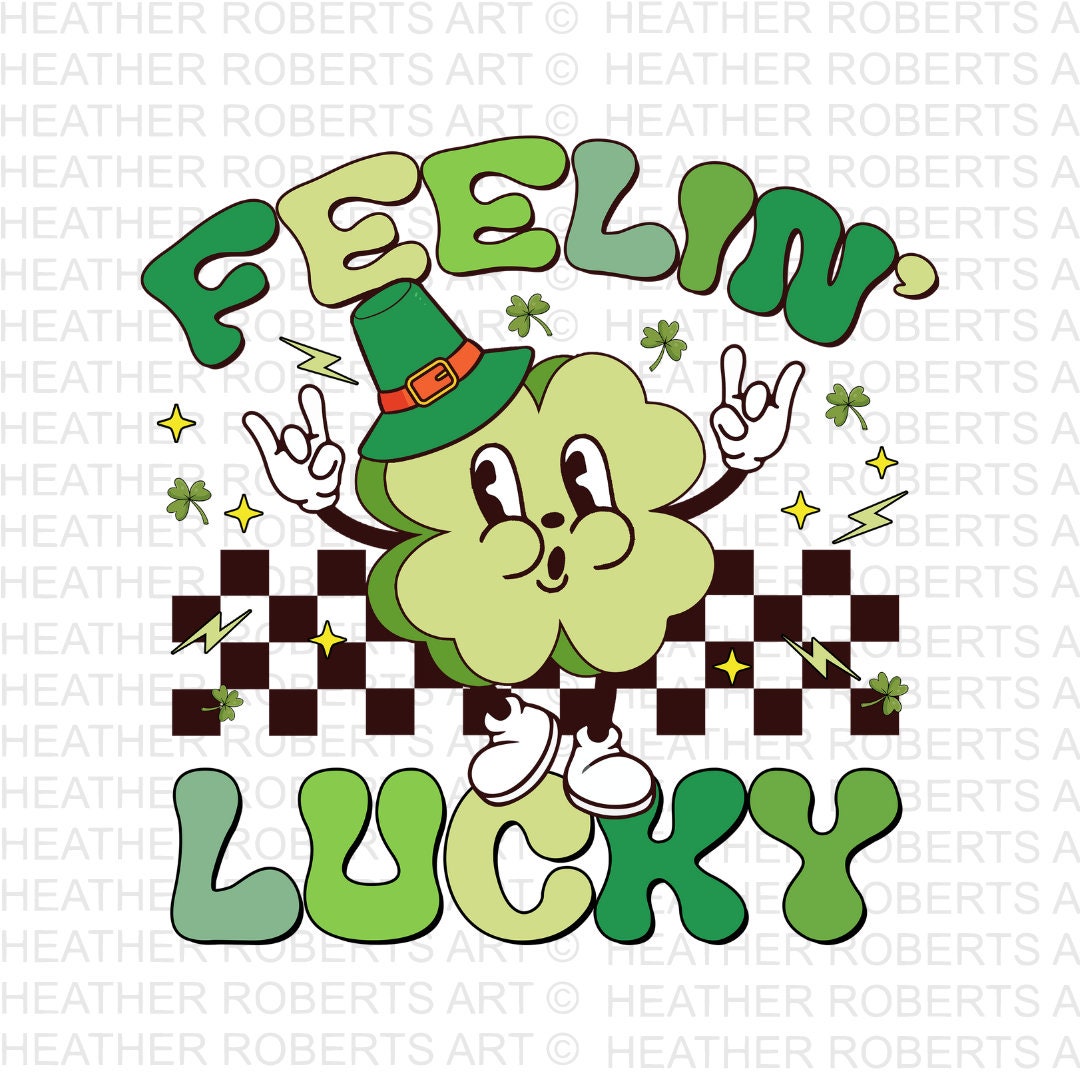 Feeling Lucky PNG, Distressed St Patrick's Day PNG, Shamrock Png ...