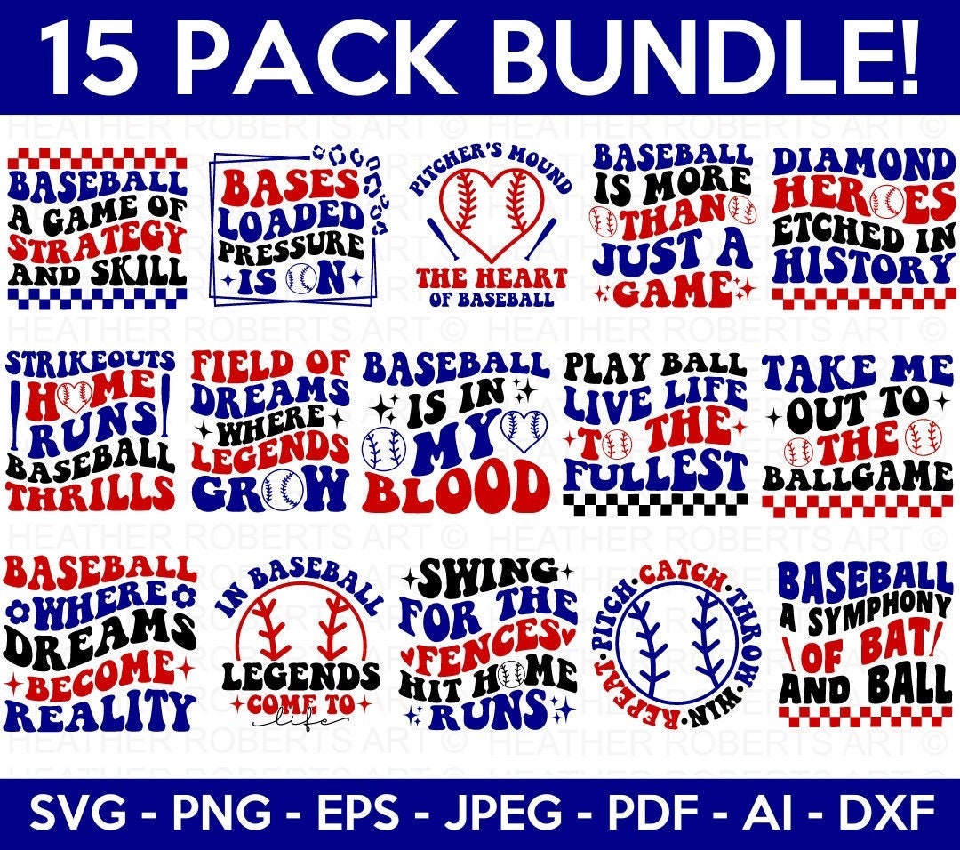Retro Baseball SVG Bundle, Baseball SVG, Baseball Shirt SVG, Baseball ...