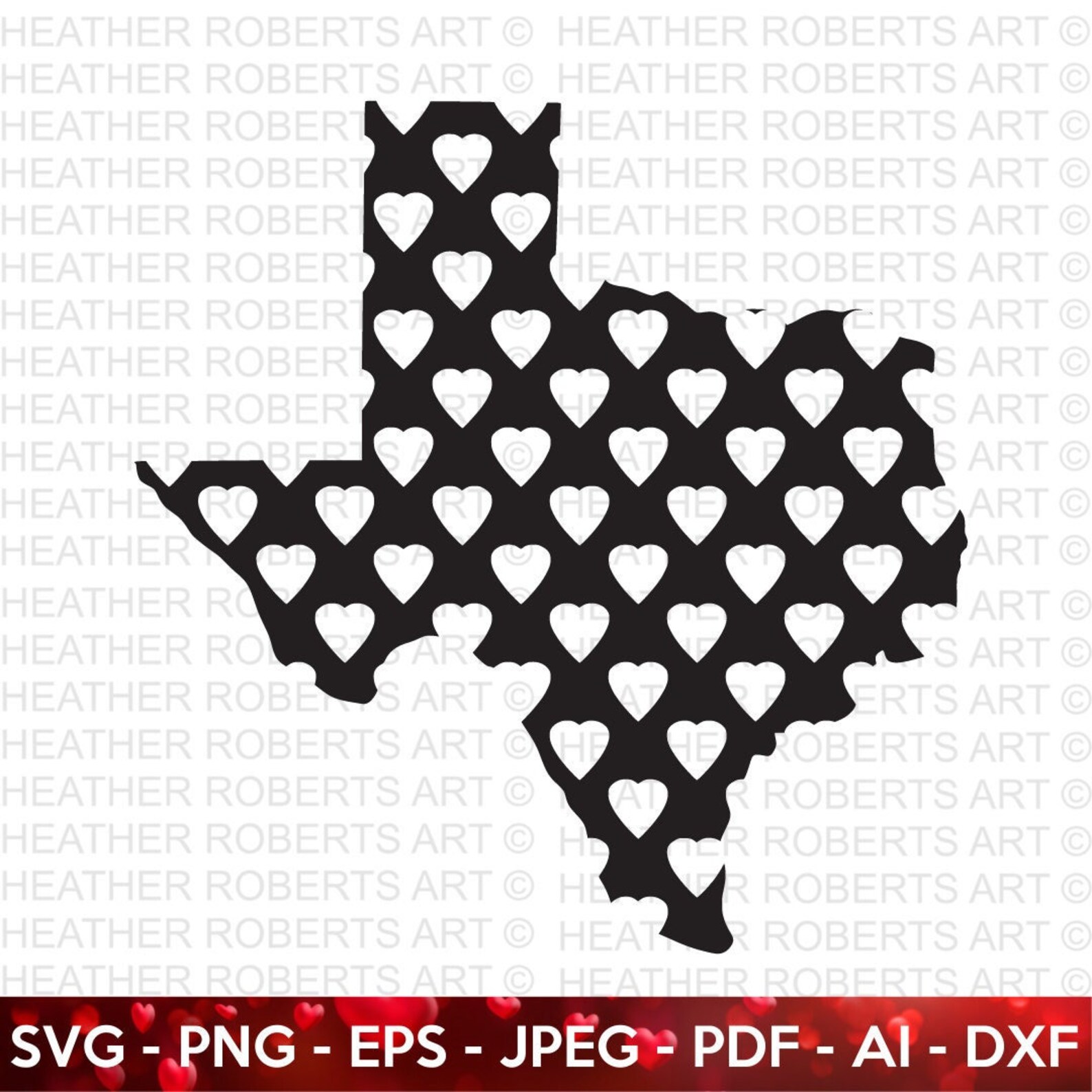 Texas Heart Pattern Design SVG Texas Svg Texas Clipart - Etsy