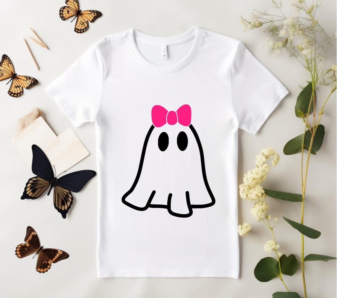 Ghost With Bow SVG: Halloween Clipart Cut Files - Etsy