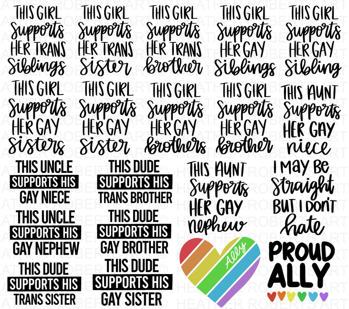 LGBTQ+ BIG Bundle, LGBTQ Svg Bundle, Gay Ally, Heather Roberts Art ...
