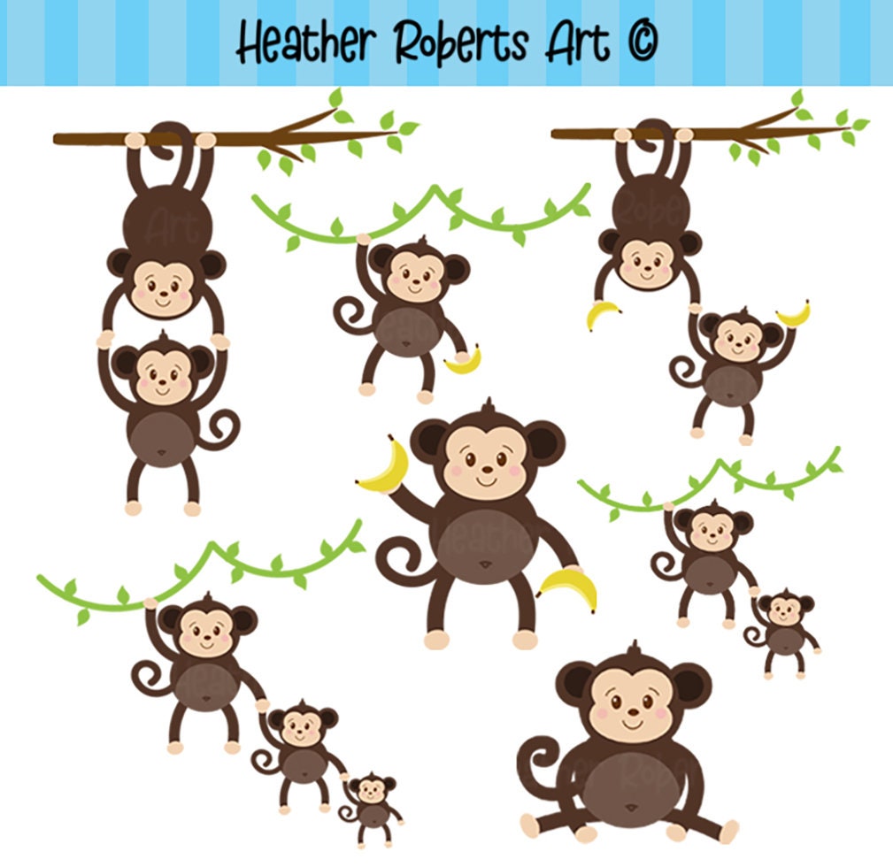 Cute Monkeys Clipart
