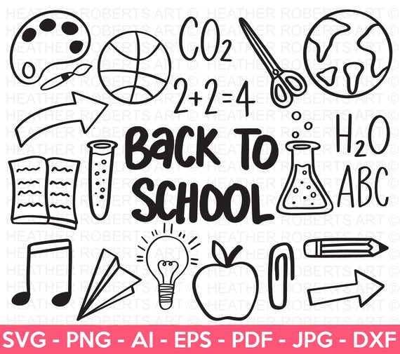 Back to School Doodles SVG Bundle School Supplies SVG Bundle - Etsy