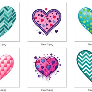 Heart Clipart Set, Valentine's Day Clip Art Set, Hearts PNG, Valentine ...