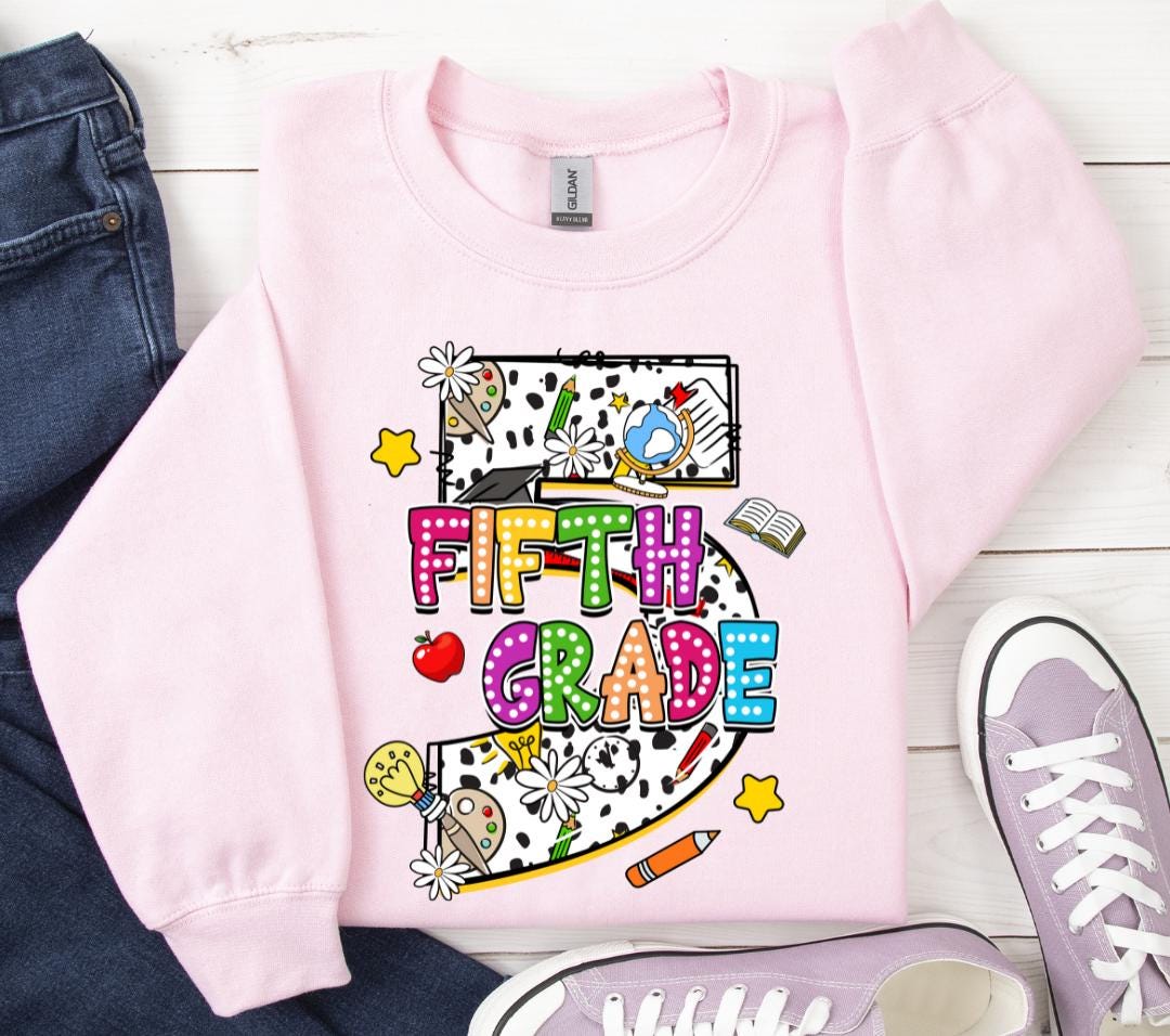 Retro Fifth Grade Team PNG: Back to School Sublimation (digital ...