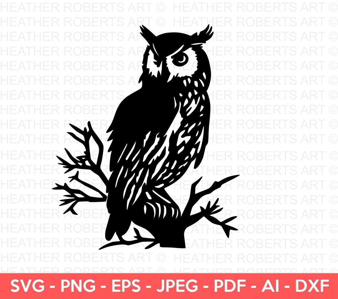 Owl Silhouette SVG, Owl Svg, Bird Svg, Owl Clipart Svg, Animal Svg ...