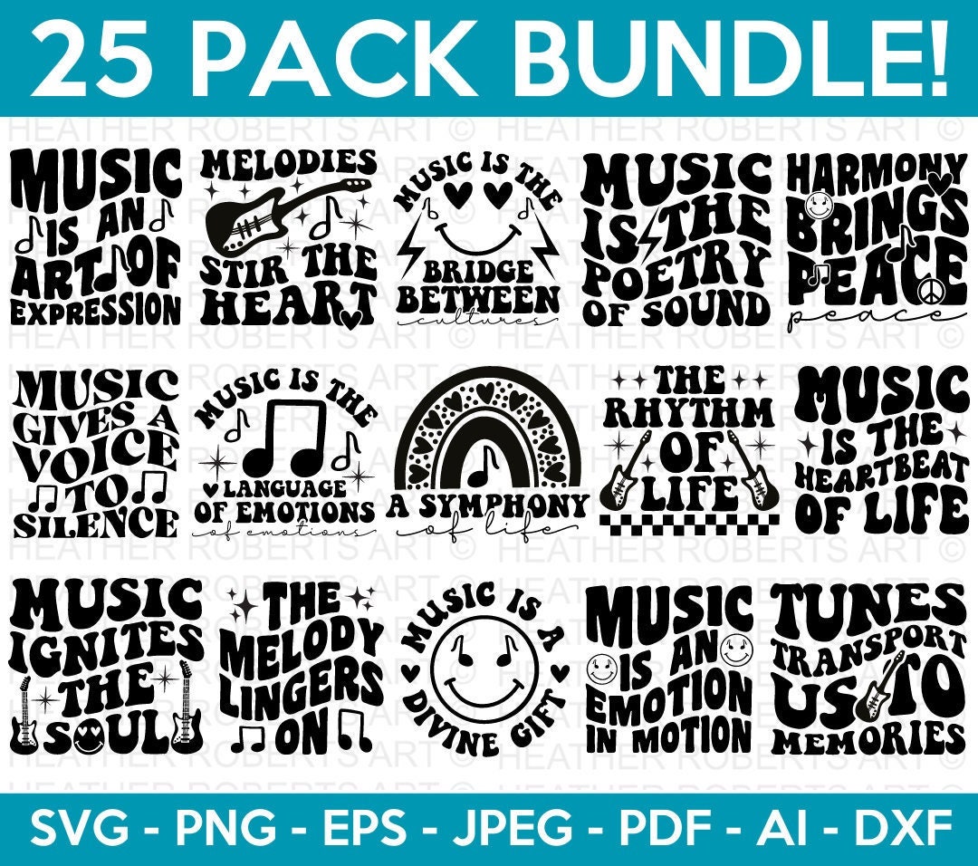 Retro Musical Svg Bundle, Music Svg Bundle, Musical Svg, Music Lover ...