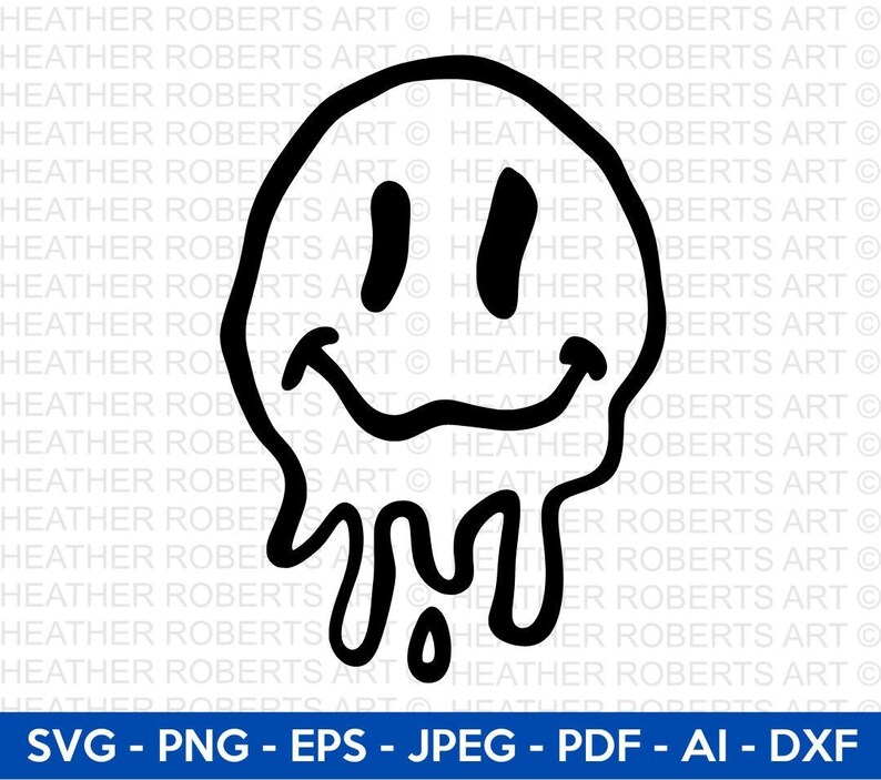 Dripping Smiley Face Svg Scary Face SVG Groovy Face - Etsy