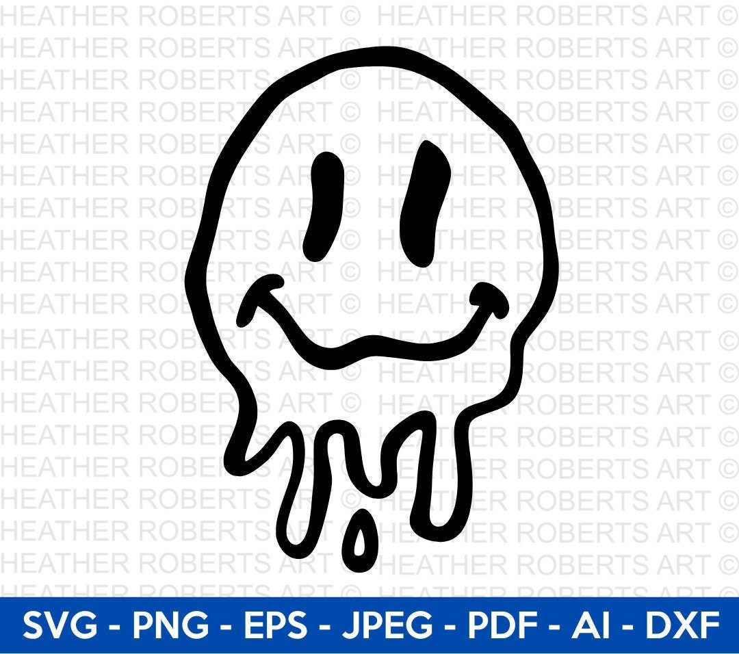 Dripping Smiley Face Svg Scary Face SVG Groovy Face - Etsy Denmark