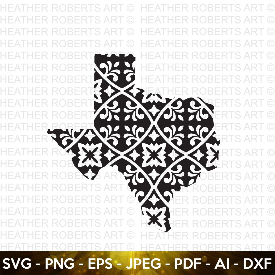 Texas Pattern SVG: State Silhouette Clipart (digital Download) - Etsy