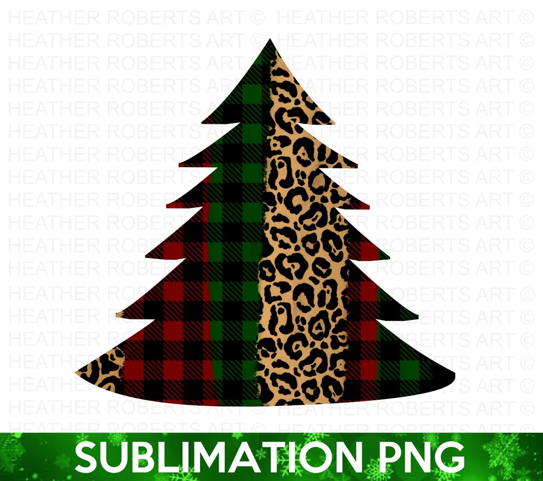 Christmas Tree Sublimation PNG, Red Green Plaid Sublimation, Merry ...
