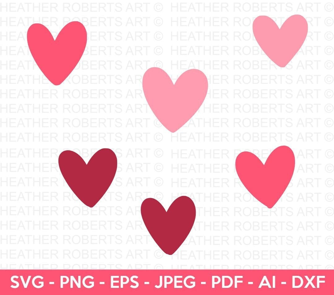 Corazones de colores SVG, Corazones SVG, Boceto, Corazón de San ...