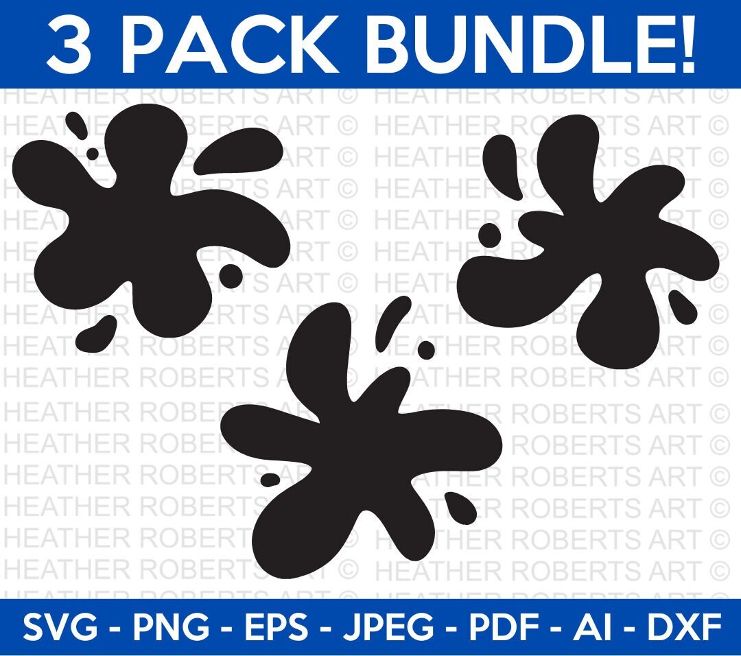 Paint Splatter SVG Bundle, Paint Splats Svg, Paint Svg, Clipart, Vector ...