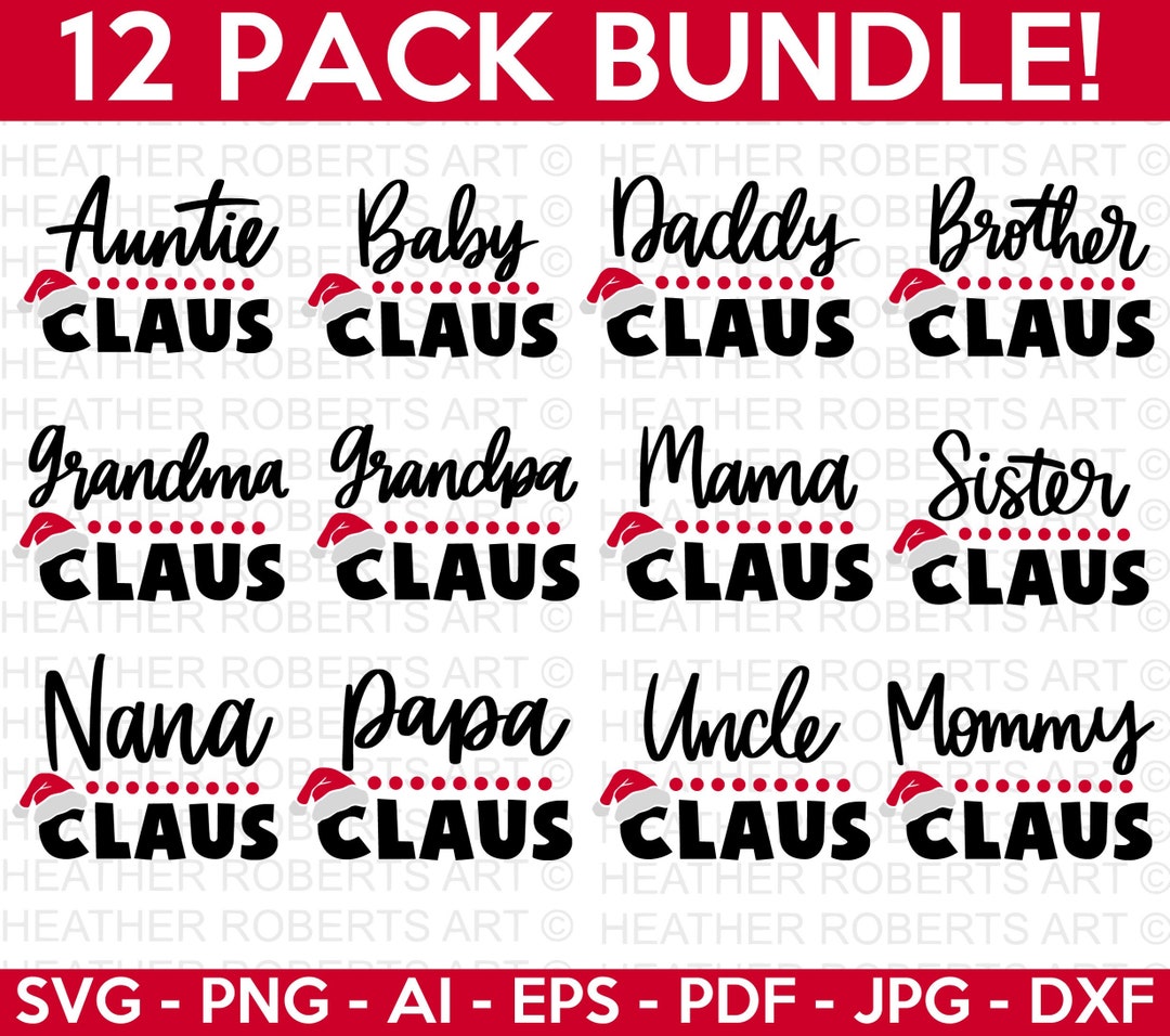 Santa Claus Family SVG Bundle, Santa Shirt SVG, Family Christmas Svg ...