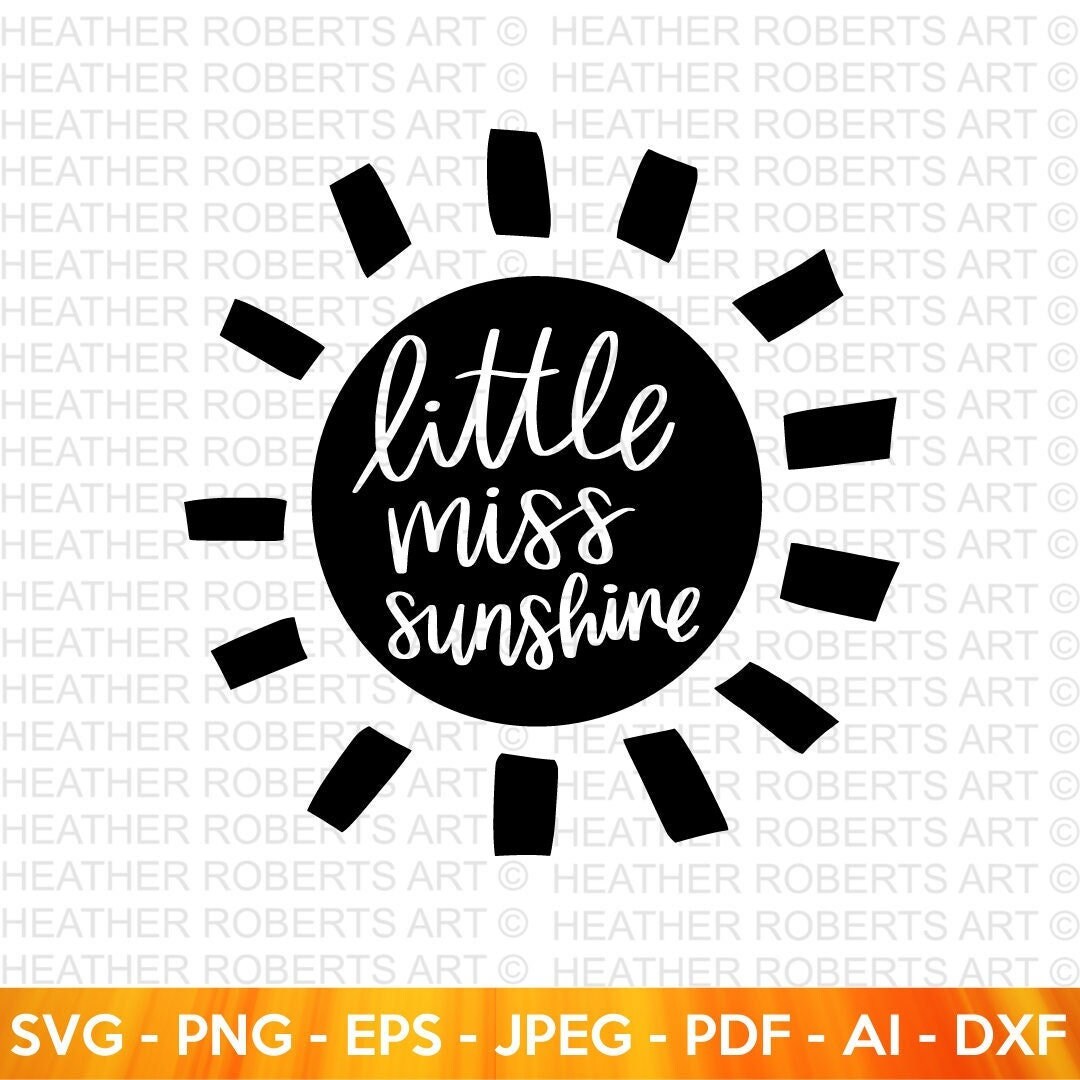 Little Miss Sunshine SVG: Girl Shirt Design, Cricut Cut File (digital ...