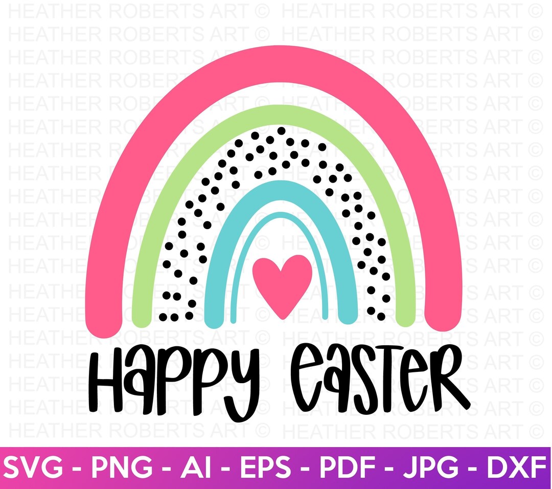 Happy Easter SVG, Easter Rainbow SVG, Kids Easter Shirts, Easter for ...