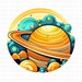 Psychedelic Saturn Planet PNG: Colorful Space Art (digital Download) - Etsy