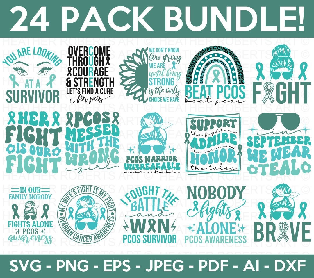 Pcos Awareness SVG Bundle, Pcos SVG, Pcos Survivor SVG, Awareness ...