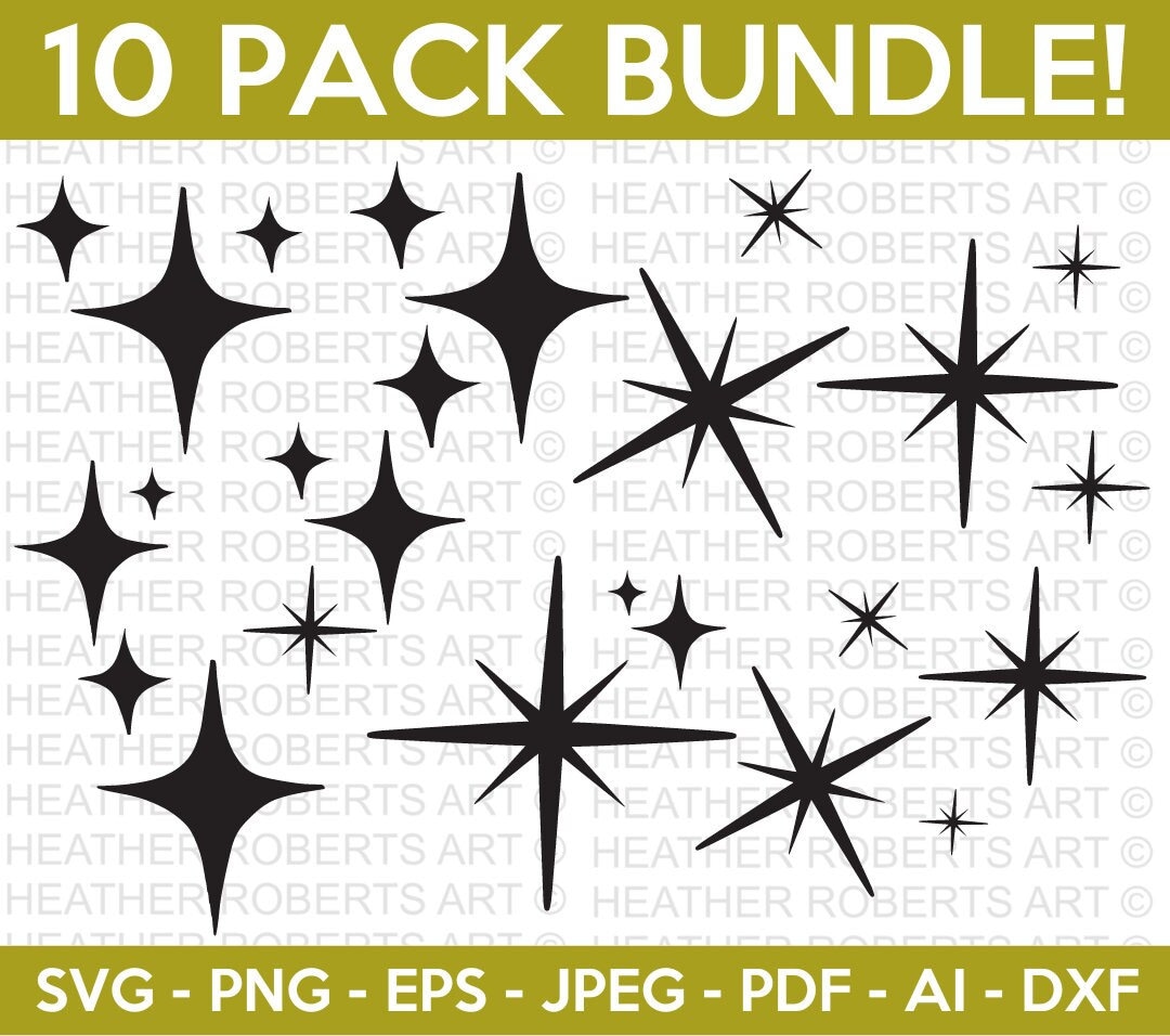 Sparkle Svg Bundle Sparkle Stars Svg Stars Svg Star Clipart Bright