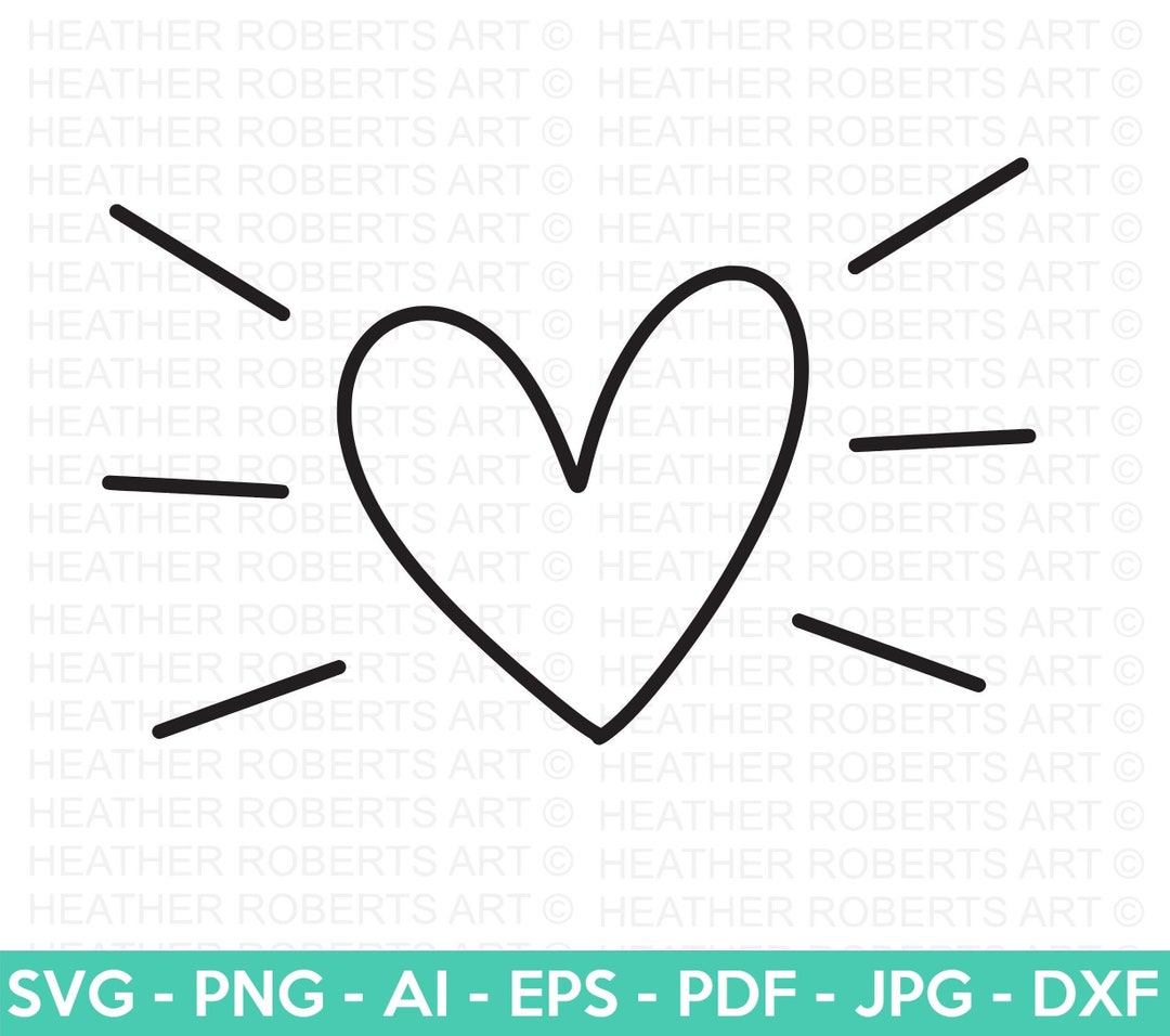 Hand Drawn Heart, Hand Lettered Heart SVG, Heart SVG, Cute Heart SVG ...