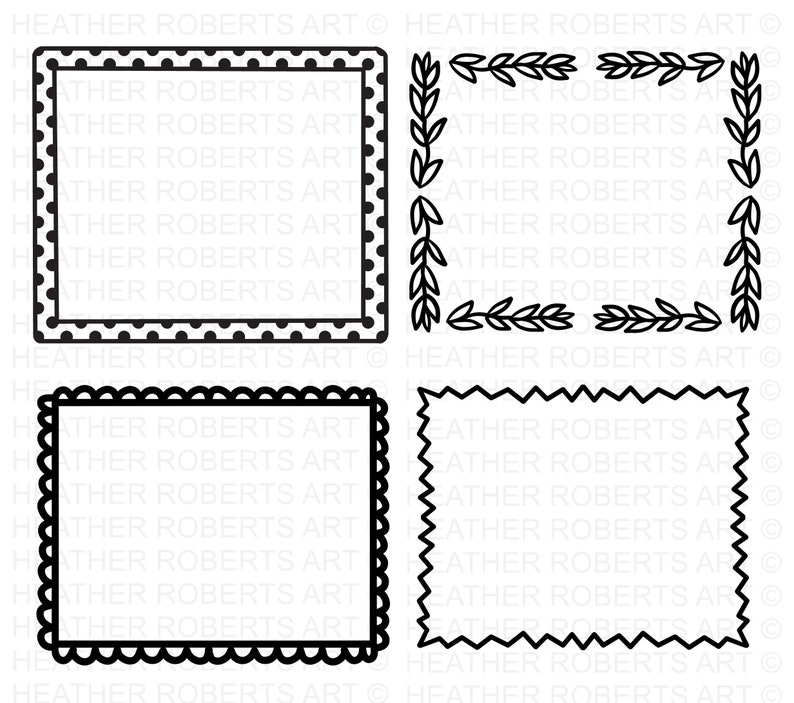 Frame Border Svg Bundle Square Frames Svg Fancy Borders Svg Etsy