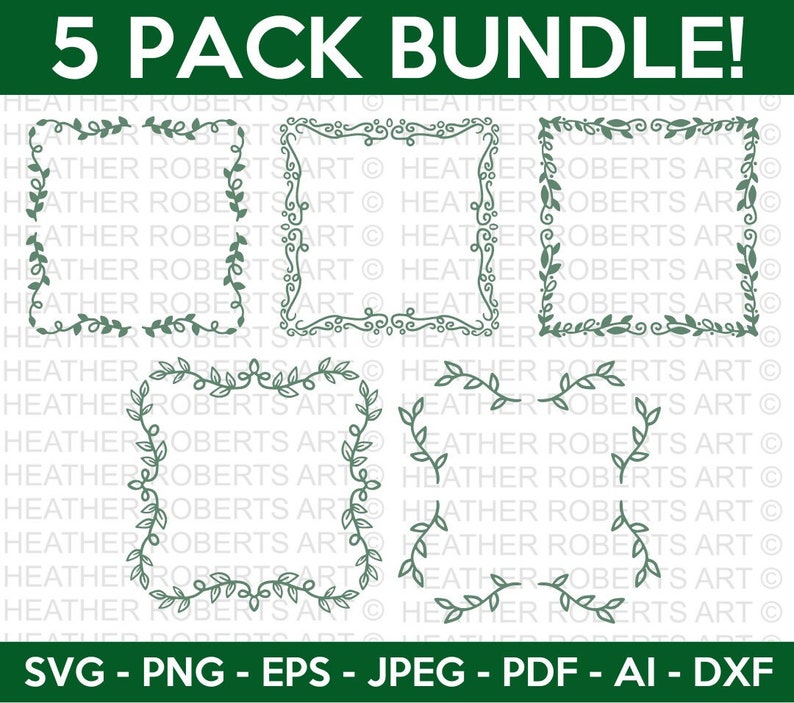 Greenery Frame Border SVG Bundle Square Frames SVG Fancy - Etsy